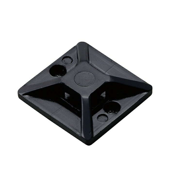 ●結束バンドを固定できる仕様■最大適用バンド幅：3.6mm■サイズ：19X19mm■仕様：接着テープ付、ビス止め可能■材質：66ナイロン■10個入■カラー：ブラック