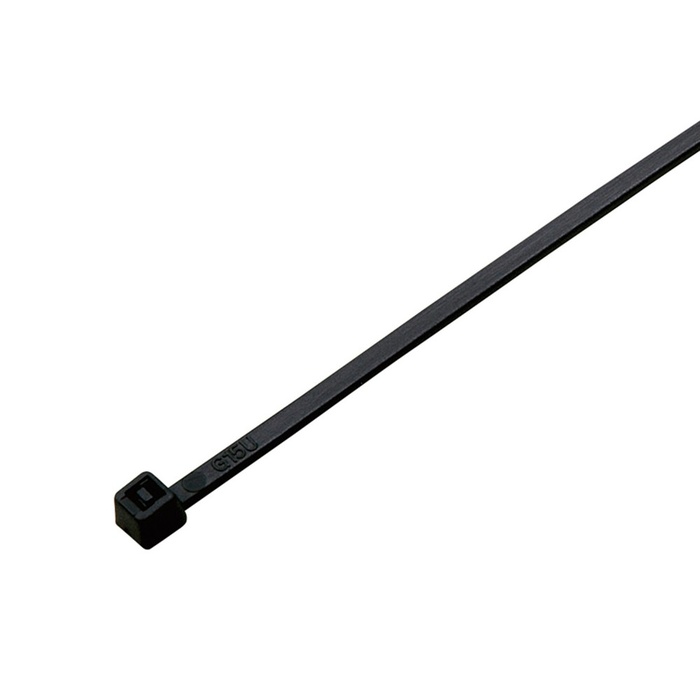●耐候性●紫外線に強く、屋外で使える仕様■全長：830mm■幅：9mm■最大結束内径：239mm■引張強度：79.4kg■使用温度範囲：-40℃〜+85℃■材質：66ナイロン(紫外線遮蔽剤入)■5本入■カラー：ブラック