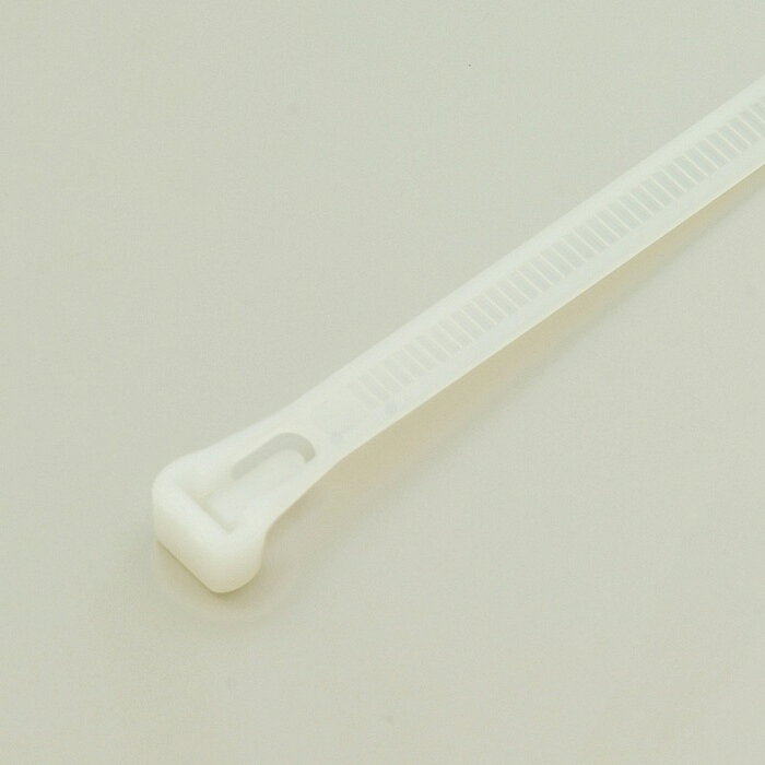 ●リピートタイプ●取り外しが簡単で、再結束できる仕様■全長：200mm■幅：7.6mm■最大結束内径：50mm■引張強度：22.2kg■使用温度範囲：-40℃〜+85℃■材質：66ナイロン■10本入■カラー：ホワイト