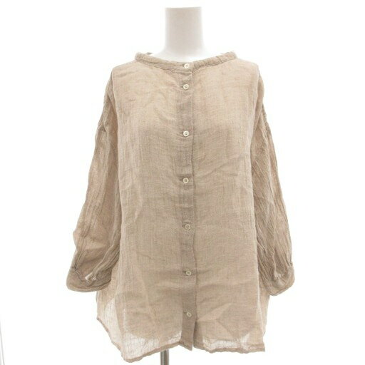 【中古】ネストローブ nest Robe シャツ ブラウス 長袖 麻 リネン ベージュ バンドカラー オーバーサイズ /GV レディース 【ベクトル 古着】 250930ブランドネストローブ nest Robe表記サイズサイズ表記なし(実寸...
