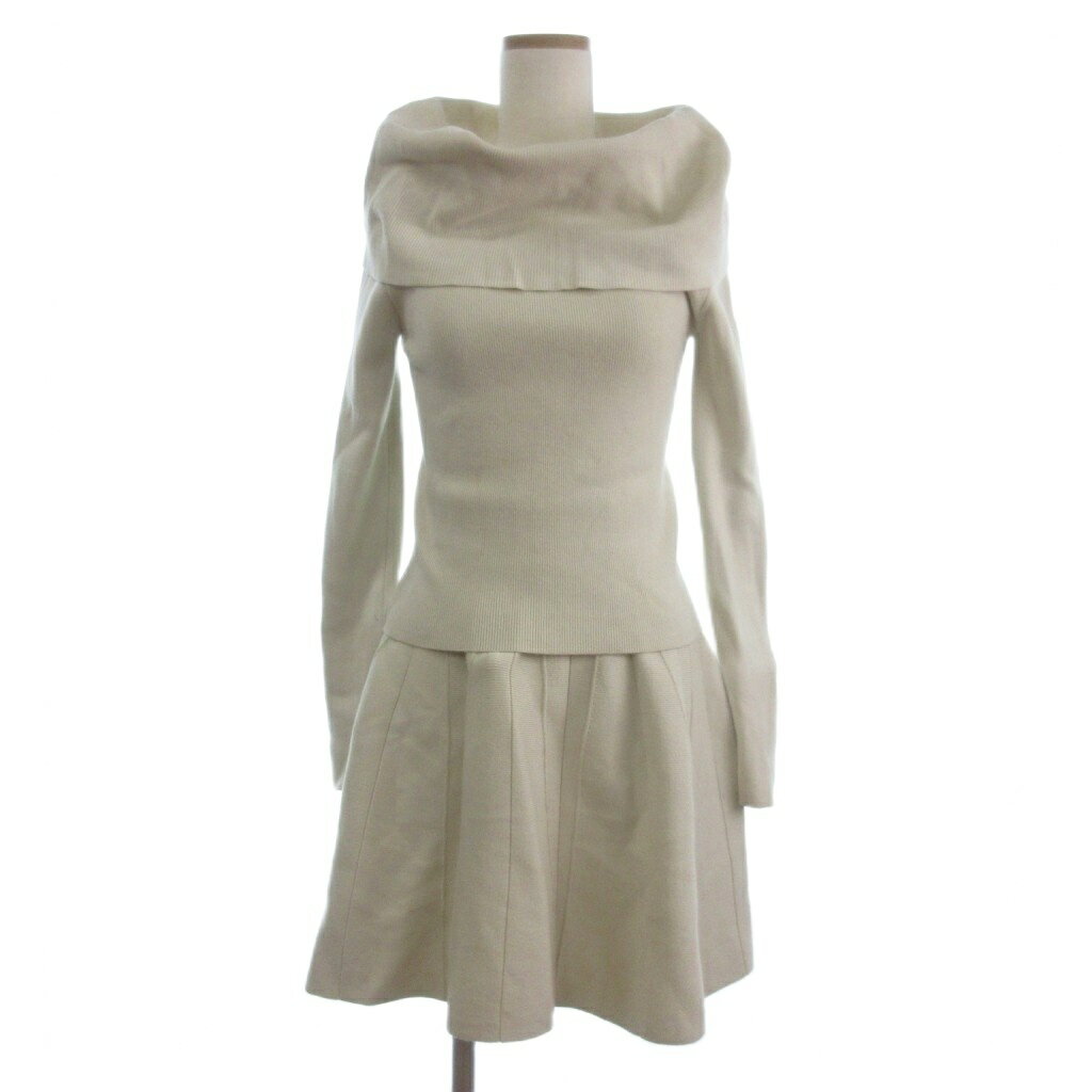 【中古】スナイデル SNIDEL セットアップ ニット セーター フレアスカート ミニ オフタートル 長袖 アイボリー レディース 【ベクトル 古着】 260206ブランドスナイデル SNIDEL表記サイズONE SIZE実寸サイズジャケッ...