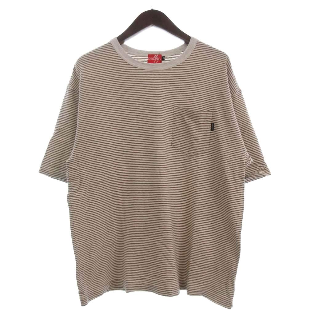 【中古】ナッティ nutty Tシャツ カットソー ボーダー 半袖 クルーネック M 茶 ブラウン ■GY28 メンズ 【ベクトル 古着】 260304表記サイズM実寸サイズ肩幅：56cm　身幅：59cm　着丈：65cm　袖丈：26cm　　...