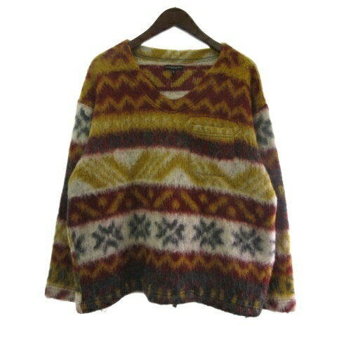 【中古】エンジニアードガーメンツ Engineered Garments ニット セーター Vネック プルオーバー モヘヤ混 オレンジ イエロー S メンズ 【ベクトル 古着】 260404ブランドエンジニアードガーメンツ Engineer...
