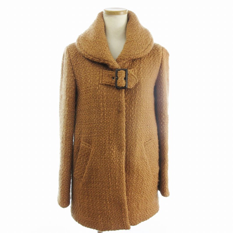 【中古】ウェイトレス Waitresse コート ショート丈 ボリュームカラー 無地 ウール オレンジ 9 ■FF レディース 【ベクトル 古着】 250622表記サイズ9実寸サイズ肩幅：41cm　身幅：46cm　袖丈：58cm　着丈：79...