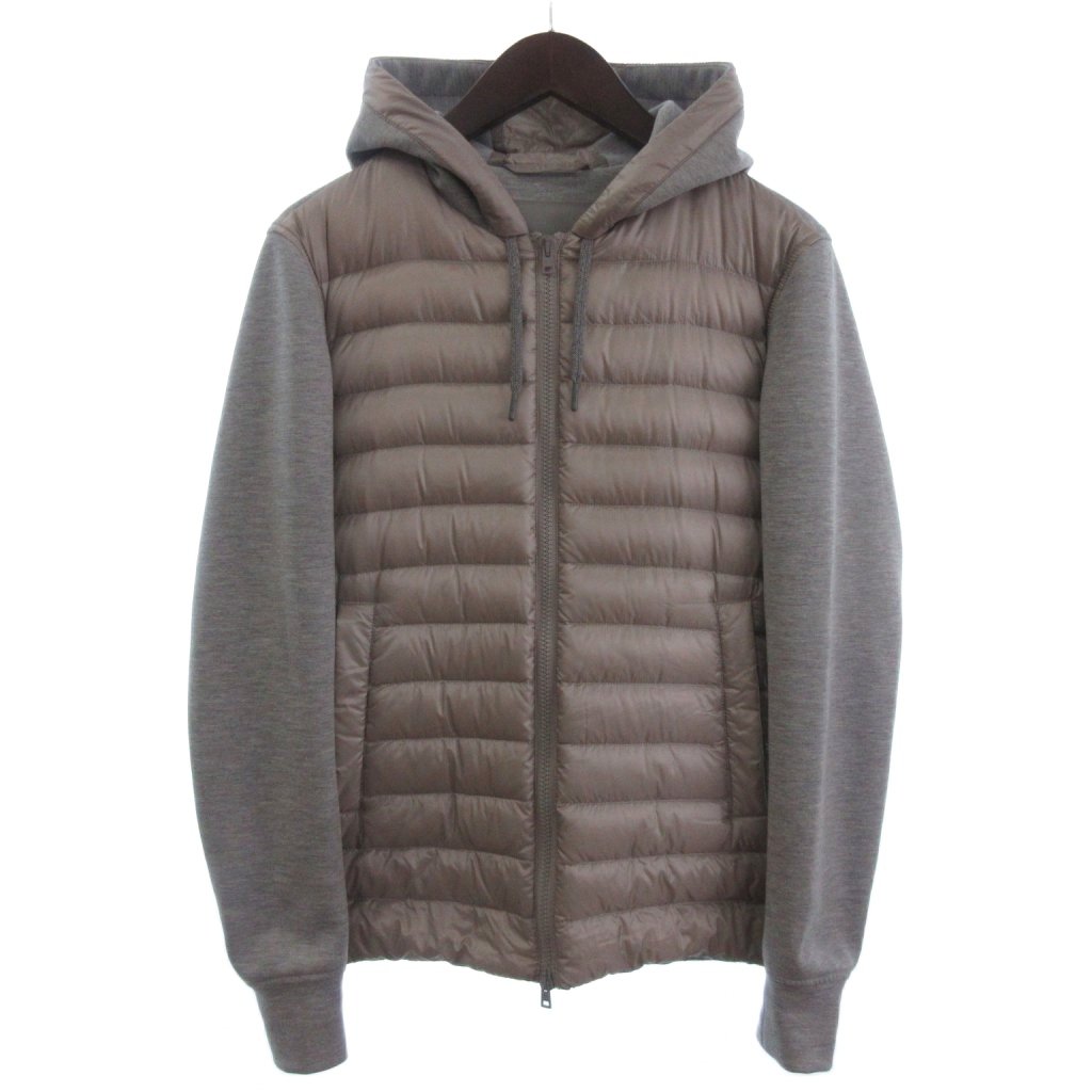 【中古】ヘルノ HERNO ウォーターレペレント ナイロン ライトダウン ハイブリッド フーディー ジャケット PI000822U グレージュ 44 S位 メンズ 【ベクトル 古着】 250915ブランドヘルノ HERNO表記サイズ44/S...