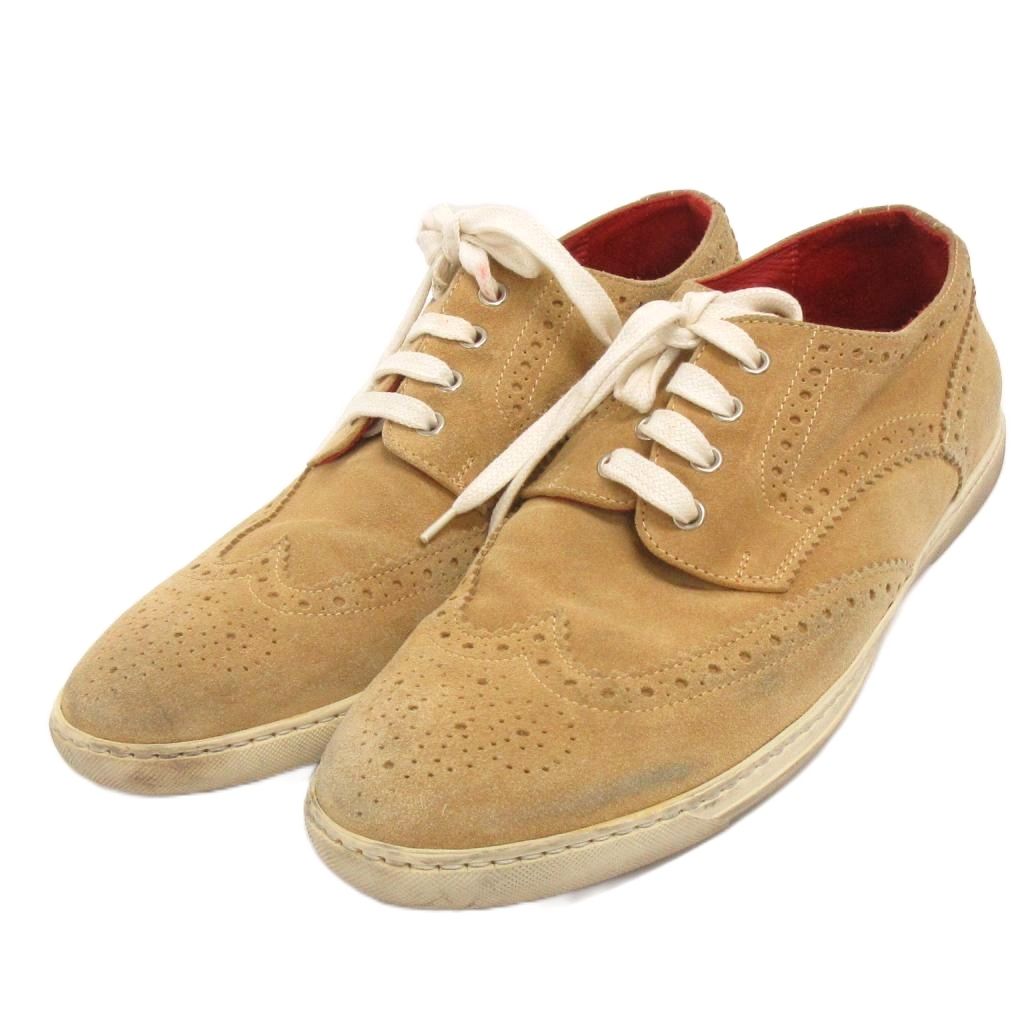 【中古】トリッカーズ TRICKER'S JUNYA WATANABE MAN レースアップシューズ ローカット ウイングチップ スエード WG-K105-051 ベージュ M ■TC メンズ 【ベクトル 古着】 260202ブランドトリッ...