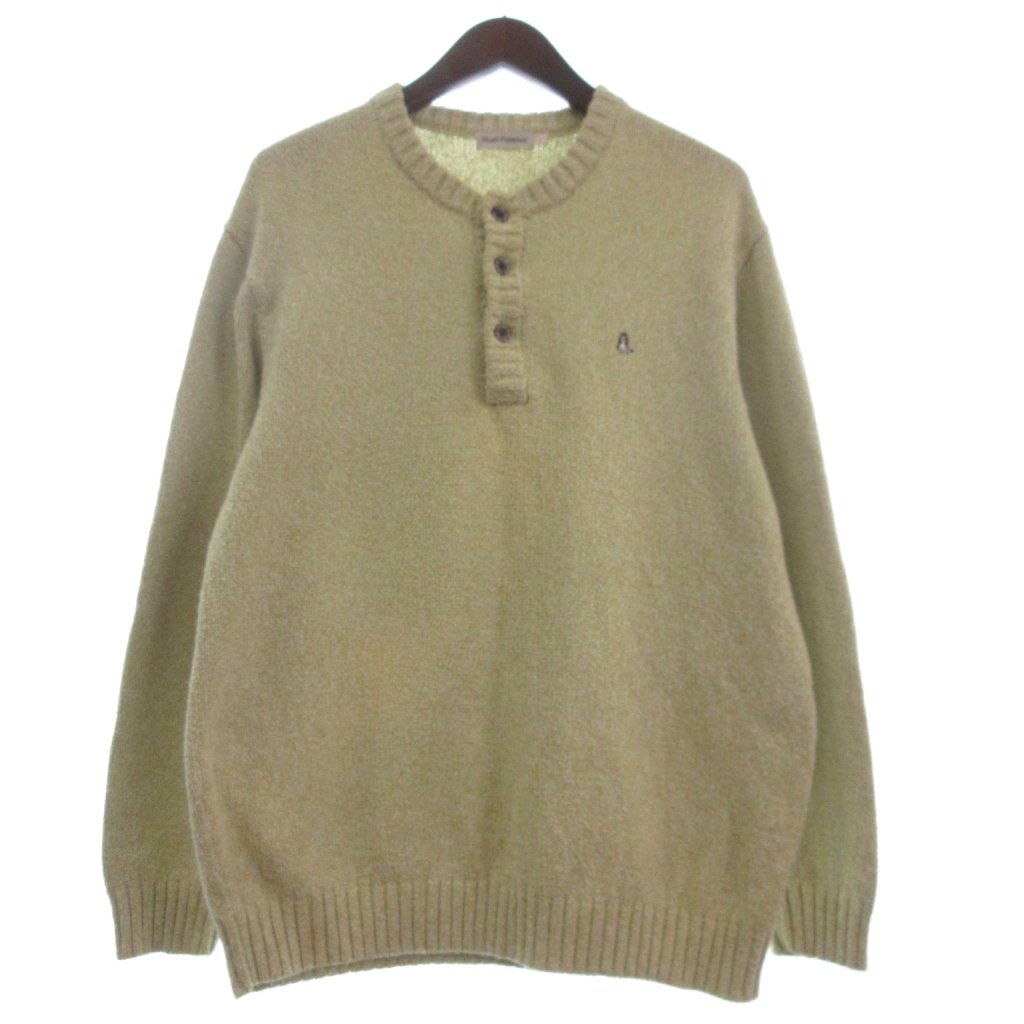 【中古】ハッシュパピー Hush Puppies ニット セーター 長袖 ロゴ ? イエロー L メンズ 【ベクトル 古着】 260228ブランドハッシュパピー Hush Puppies表記サイズL実寸サイズ肩幅：53cm　身幅：58.5c...