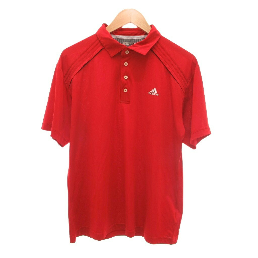【中古】アディダス adidas ポロシャツ ゴルフ 0 赤 レッド 無地 半袖 肩ステッチデザイン /TQ メンズ 【ベクトル 古着】 260414ブランドアディダス adidas表記サイズ0実寸サイズ肩幅：51cm　身幅：54cm　着丈...