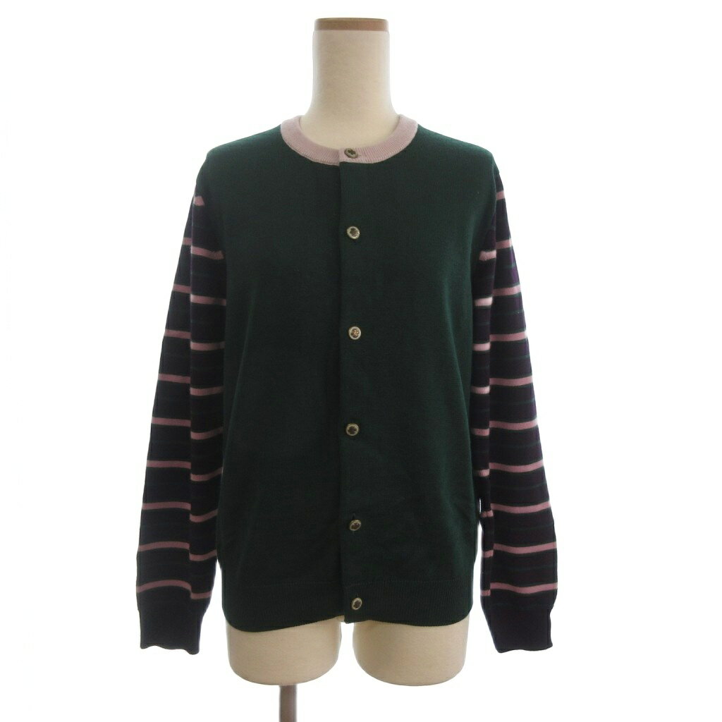 【中古】トゥモローランド トリコ TOMORROWLAND tricot カーディガン ニット 長袖 クルーネック ボーダー ウール マルチカラー S レディース 【ベクトル 古着】 260414ブランドトゥモローランド トリコ TOMOR...