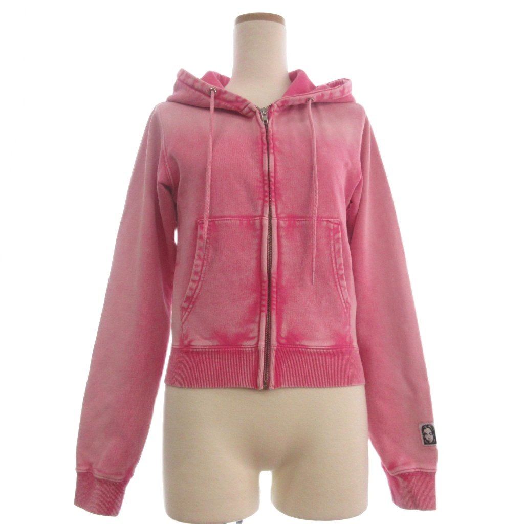 【中古】エックスガール x-girl 美品 FACE LABEL WASHED COMPACT ZIP UP SWEAT HOODIE パーカー スウェット 長袖 105261012010 ピンク S レディース 【ベクトル 古着】 260...