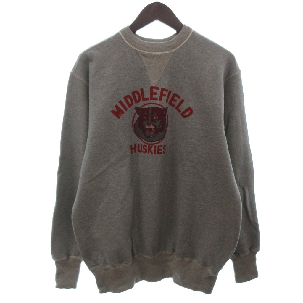 【中古】未使用品 ウエアハウス WAREHOUSE MIDDLEFIELD ロゴプリント スウェット トレーナー 裏起毛 403 ヘザーグレー 44 メンズ 【ベクトル 古着】 260619ブランドウエアハウス WAREHOUSE表記サイズ...