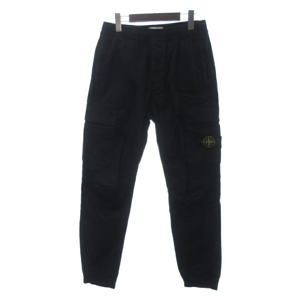 【中古】ストーンアイランド STONE ISLAND GHOST PIECE カーゴパンツ ジッパーフライ ウエストゴム ワッペン 811531314 黒 ブラック 30 メンズ 【ベクトル 古着】 260701ブランドストーンアイランド ...