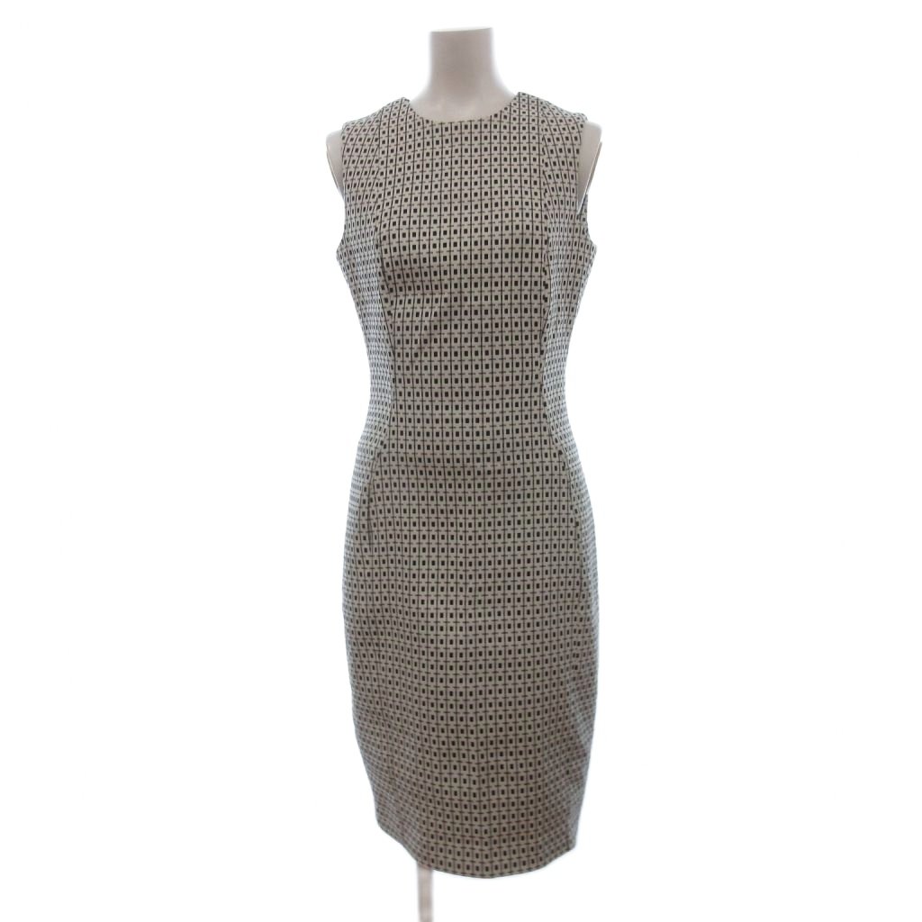 【中古】カルバンクライン CALVIN KLEIN ノースリーブワンピース ロング丈 ストレッチ素材 総柄 白 ホワイト 2 ☆AA★ ■OOM レディース 【ベクトル 古着】 260710ブランドカルバンクライン CALVIN KLEIN...