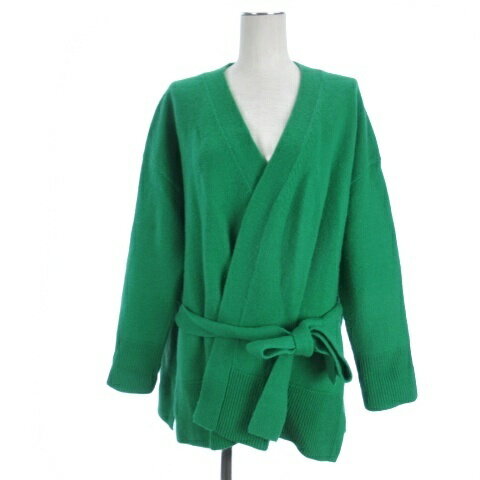 【中古】ミラオーウェン Mila Owen ウエストリボン ウール ニット カーディガン ボタンレス 1 グリーン レディース 【ベクトル 古着】 251027ブランドミラオーウェン Mila Owen表記サイズ1実寸サイズ身幅：65cm　...