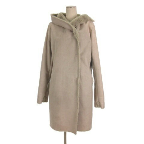 【中古】レプシィム ローリーズファーム LEPSIM LOWRYS FARM フェイクスエード ロング コート フード L ベージュ ■FF レディース 【ベクトル 古着】 251211ブランドレプシィム ローリーズファーム LEPSIM ...