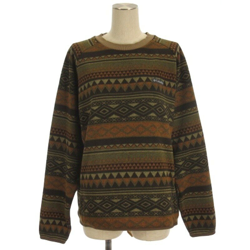 【中古】コロンビア Columbia ラヴェルリッジ トレーナー 総柄 裏起毛 カーキ XL レディース 【ベクトル 古着】 260109ブランドコロンビア Columbia表記サイズXL実寸サイズ身幅：56cm　着丈：59cm　ゆき丈：8...