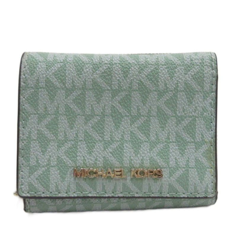 【中古】マイケルコース MICHAEL KORS ロゴ 三つ折り財布 グリーン ■GY99 レディース 【ベクトル 古着】 260205ブランドマイケルコース MICHAEL KORS実寸サイズヨコ：10cm　タテ：8cm　マチ：2.5cm...
