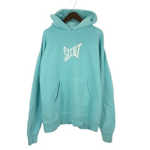 【中古】セントマイケル SAINTMICHAEL 23SS SAINT HOODIE ロゴ パーカー 裏起毛 XL ブルー SM-S23-0000-048 ☆AA★ メンズ 【ベクトル 古着】 260413ブランドセントマイケル SAINT...