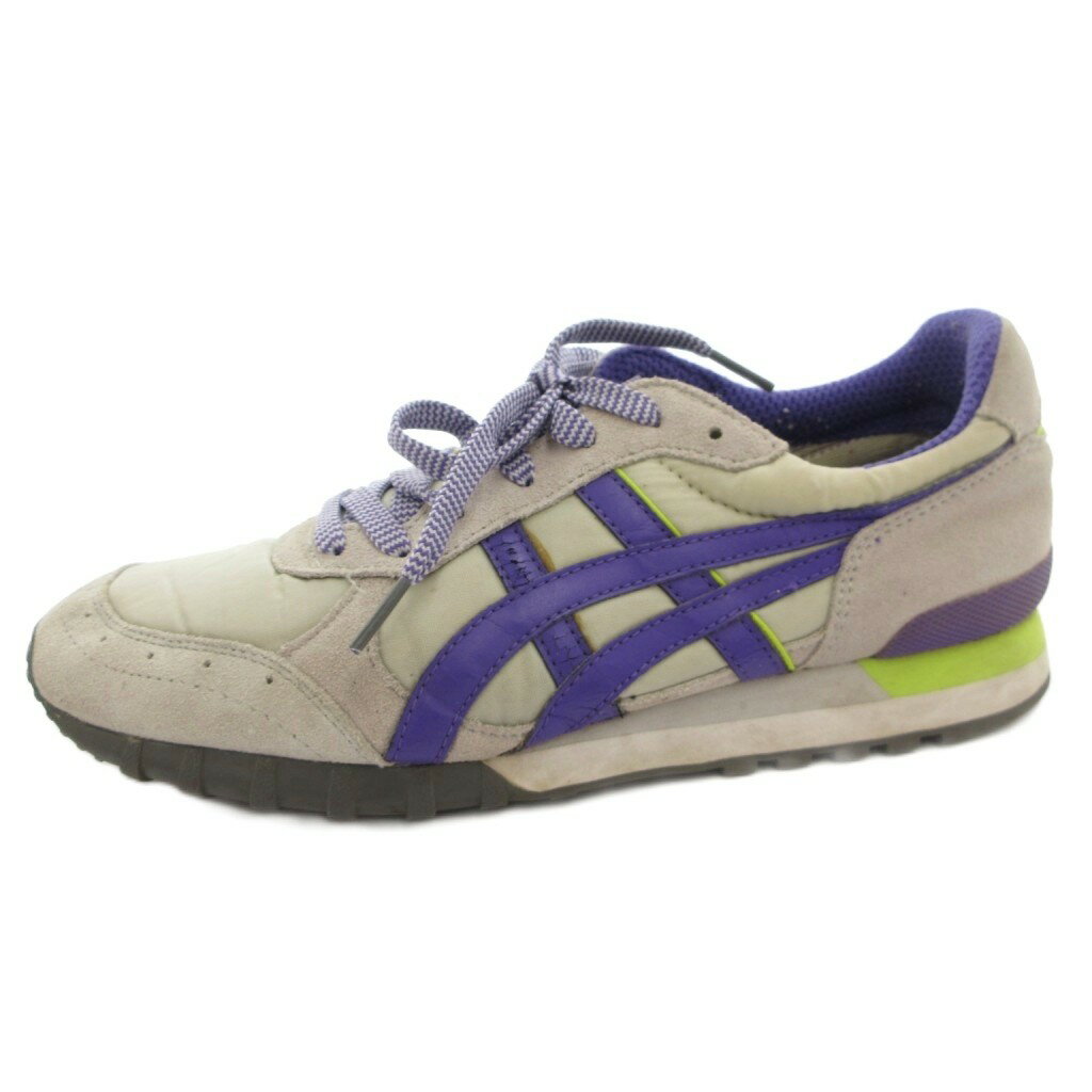【中古】オニツカタイガー Onitsuka Tiger スニーカー シューズ ローカット 25.75 グレー 紫 /FF ■MET1 【ベクトル 古着】 260514ブランドオニツカタイガー Onitsuka Tiger表記サイズ25.75...
