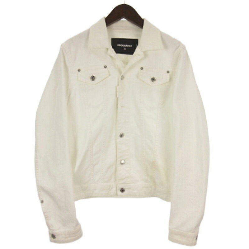 【中古】ディースクエアード DSQUARED2 デニム ジャケット S74AM0697 ホワイト 46 メンズ 【ベクトル 古着】 260513ブランドディースクエアード DSQUARED2表記サイズ46実寸サイズ肩幅：43cm　身幅：47...