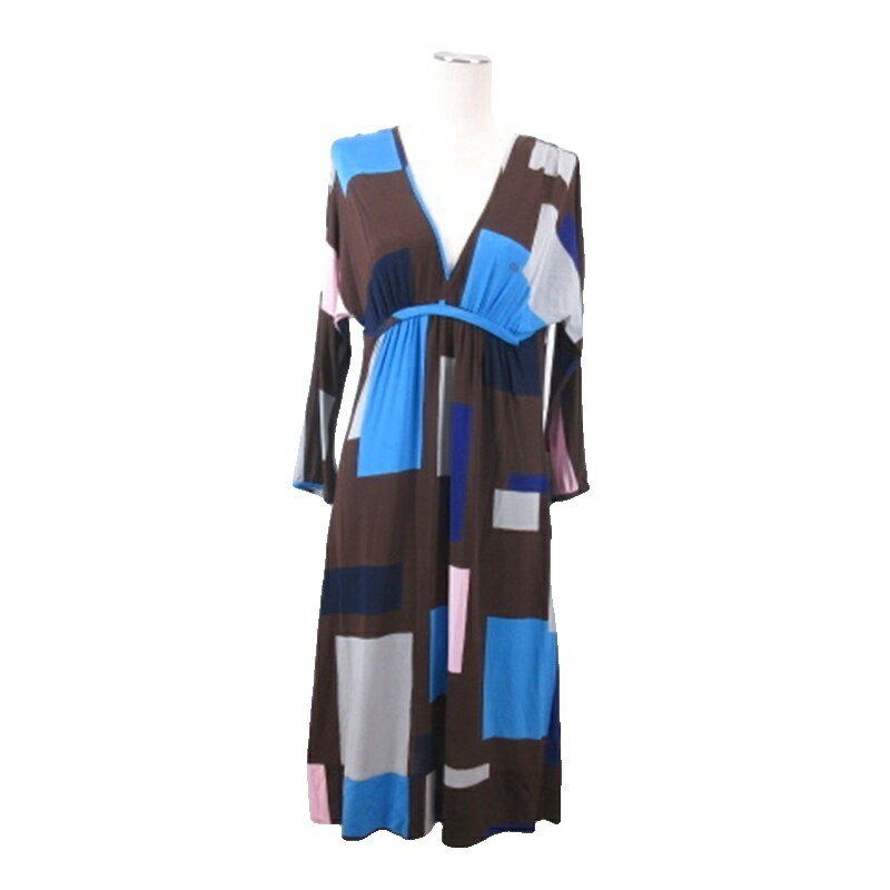 【中古】エスカーダ ESCADA ワンピース 長袖 ひざ丈 総柄 マルチカラー レディース 【ベクトル 古着】 260629ブランドエスカーダ ESCADA表記サイズ表記無し実寸サイズ身幅：34cm　着丈：105cm　ゆき丈：70cm　　素...