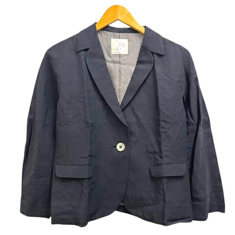 【中古】サリースコット Sally Scott ジャケット テーラード シングル リネン混 長袖 無地 11AR 紺 ネイビー レディース 【ベクトル 古着】 260714ブランドサリースコット Sally Scott表記サイズ11AR実寸...