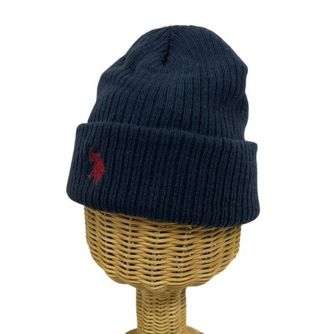 【中古】ユーエスポロアッスン U.S.POLO ASSN ニット帽 ロゴ刺繍 PLB33342S 紺 ネイビー 赤 レッド メンズ 【ベクトル 古着】 260305表記サイズ53-55cm実寸サイズ頭周り：44cm　　素材アクリル100%色...