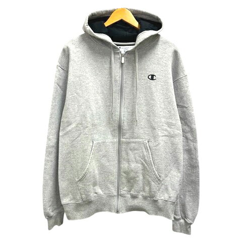 【中古】チャンピオン CHAMPION パーカー 上着 ジップアップ ロゴ刺繍 長袖 裏起毛 2XL グレー メンズ 【ベクトル 古着】 260430ブランドチャンピオン CHAMPION表記サイズ2XL実寸サイズ肩幅：58cm　身幅：62...