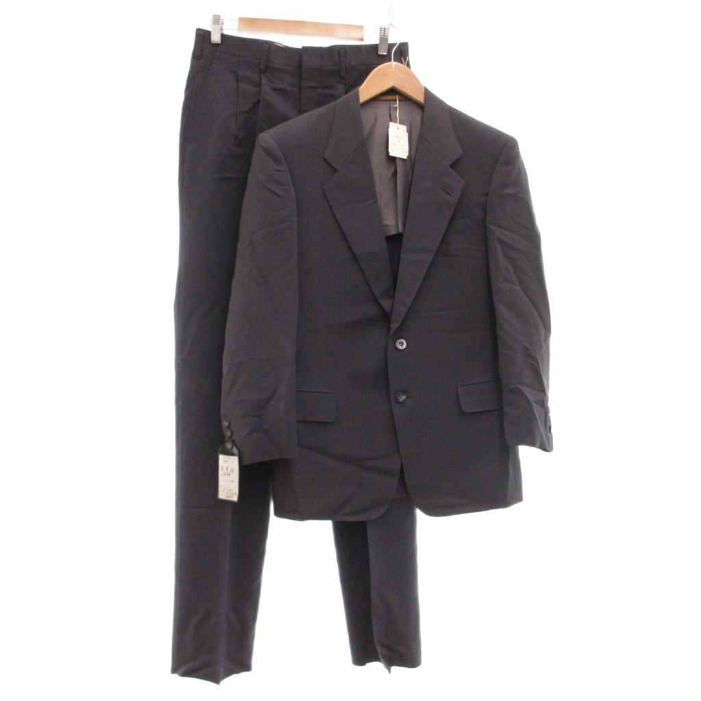 【中古】ニューヨーク イレブンスーツ NEW YORK ELEVEN SUIT スーツ テーラードジャケット パンツ スラックス A4 グレー 無地 ノッチドラペル 長袖 /ML ■SK メンズ 【ベクトル 古着】 260413表記サイズA...