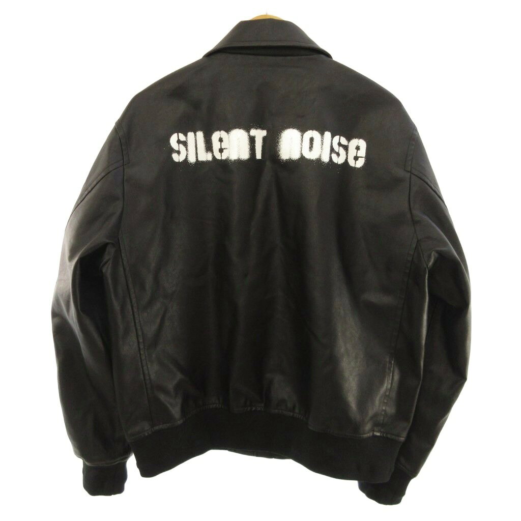 【中古】ジーユー GU フェイクレザー ジャケット ブルゾン Silent noise ペイント 黒 M メンズ 【ベクトル 古着】 260826ブランドジーユー GU表記サイズM実寸サイズ肩幅：48cm　身幅：58cm　着丈：63.5cm...