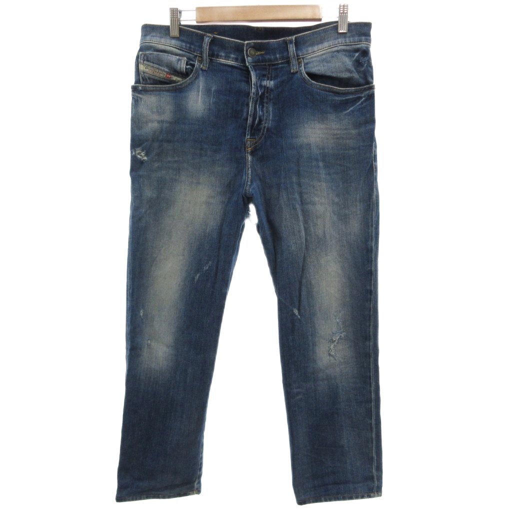 【中古】ディーゼル DIESEL D-FINING デニムジーンズ 31 青 ブルー ダメージ加工 ウォッシュ加工 ストレート /NX ■GY99 メンズ 【ベクトル 古着】 260511ブランドディーゼル DIESEL表記サイズ31実寸サ...