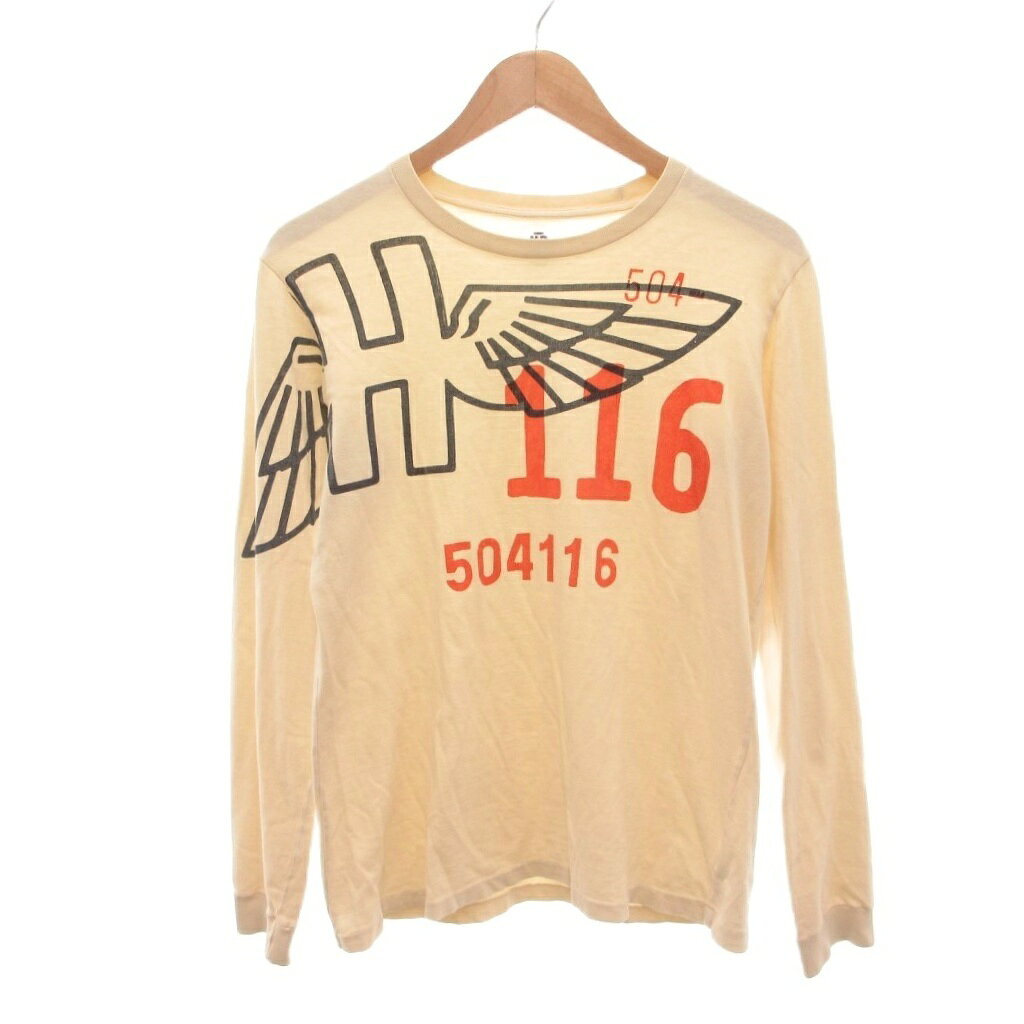 【中古】ハリウッドランチマーケット HOLLYWOOD RANCH MARKET ハリラン プリント長袖Tシャツ IBO95 S ベージュ ラウンドネック /TQ メンズ 【ベクトル 古着】 260512ブランドハリウッドランチマーケット ...