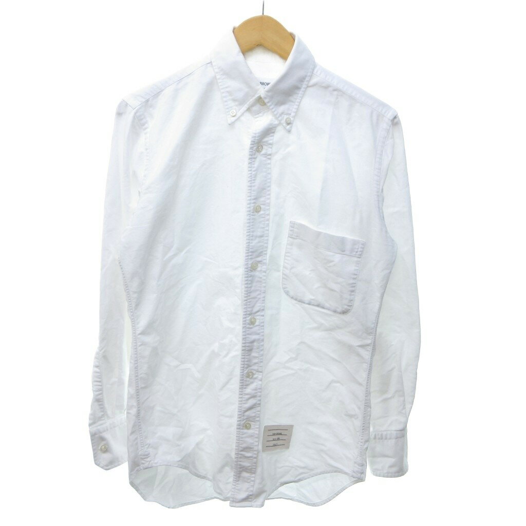 【中古】トムブラウン THOM BROWNE ボタンダウンシャツ 長袖 無地 白 ホワイト 0 /HW メンズ 【ベクトル 古着】 260622ブランドトムブラウン THOM BROWNE表記サイズ0 (日本サイズ約XS)実寸サイズ肩幅：4...