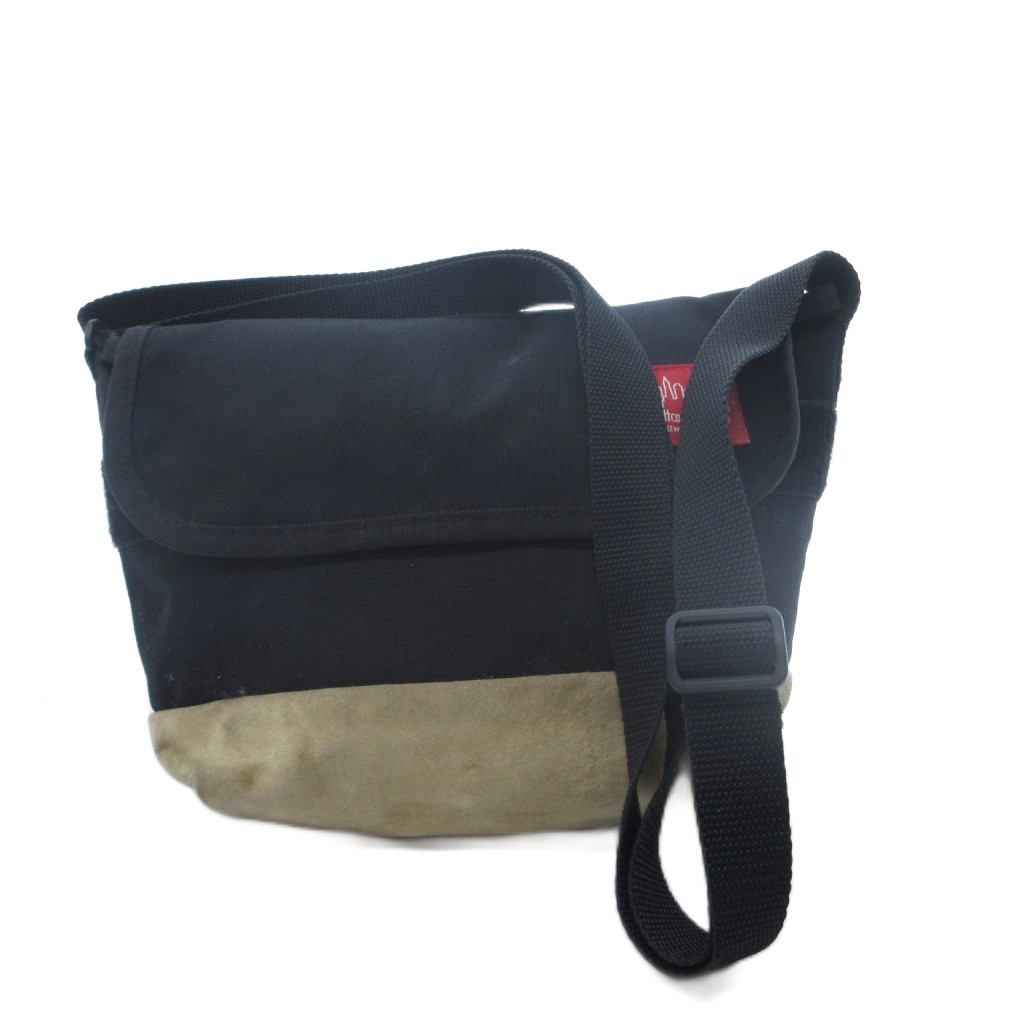 【中古】マンハッタンポーテージ Manhattan Portage ショルダーバッグ スエード切替 マジックテープ開閉 黒 ブラック /HW メンズ 【ベクトル 古着】 260706ブランドマンハッタンポーテージ Manhattan Por...