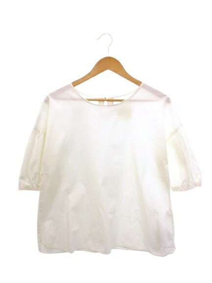 【中古】マガリ MAGALI シルク混 半袖 ブラウス 白 ホワイト カットソー トップス レディース 【ベクトル 古着】 250421表記サイズサイズ表記がないため実寸サイズをご参照ください実寸サイズ肩幅：約60cm　身幅：約51cm　着...