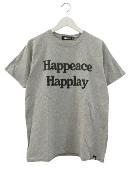 【中古】PLAYDESIGN P01 プレイデザイン HAPPEACE HAPPLAY PRINT TEE Tシャツ 半袖 グレー 灰色 M トップス メンズ 【ベクトル 古着】 250708表記サイズM実寸サイズ肩幅：44.5cm　身幅：...