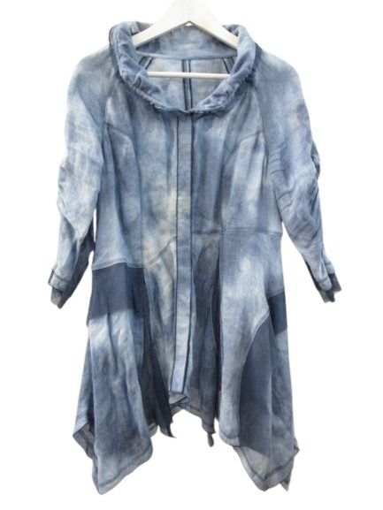【中古】エイココンドウ EIKO KONDO チュニック ブラウス メッシュ リネン 麻 ラグラン 長袖 ブルー 42 トップス レディース 【ベクトル 古着】 260209ブランドエイココンドウ EIKO KONDO表記サイズ42実寸サイ...
