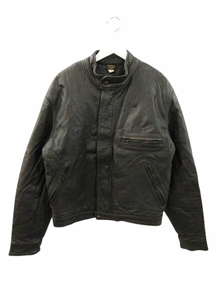【中古】CHAMPLAIN LEATHER レザージャケット USA製 40 黒 ブラック 革ジャン ライダース ジップアップ アウター メンズ 【ベクトル 古着】 260301表記サイズ40実寸サイズ肩幅：50cm　身幅：55cm　袖丈：...