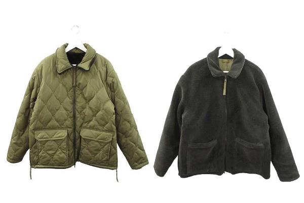 【中古】タイオン TAION REVERSIBLE ZIP JACKETS TAION-R109ZML-1 リバーシブル ジップ ジャケット XL カーキ ブラック ダウンジャケット アウター メンズ 【ベクトル 古着】 260310ブラン...