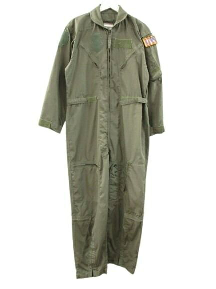 【中古】ヴィンテージ VINTAGE U.S.AF 米軍 90s サマーフライトカバーオール つなぎ 夏用フライトスーツ オリーブ 42S メンズ 【ベクトル 古着】 260527ブランドヴィンテージ VINTAGE表記サイズ42S実寸サイ...