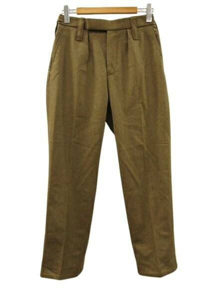 【中古】イギリス軍 ARMY トラウザーズパンツ ウールスラックス ドレスパンツ ブラウン 80 メンズ 【ベクトル 古着】 260623表記サイズ72/80/96実寸サイズウエスト：74cm　もも幅：31cm　裾幅：23cm　股上：30....