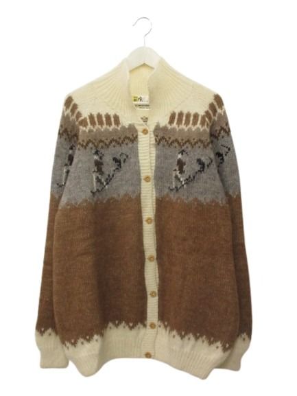 【中古】アルパカスアメリカーノ ALPACAS americano カウチン ニット カーディガン XL セーター ブラウン系 茶 トップス メンズ 【ベクトル 古着】 260706表記サイズXL実寸サイズ身幅：62cm　着丈：68cm　ゆ...