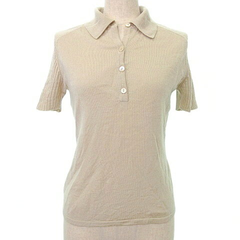 【中古】マックスマーラ ウィークエンドライン MAX MARA WEEKEND LINE ニット ポロシャツ 半袖 リブ M ベージュ ■YHS3 A0910 レディース 【ベクトル 古着】 250910ブランドマックスマーラ ウィークエン...