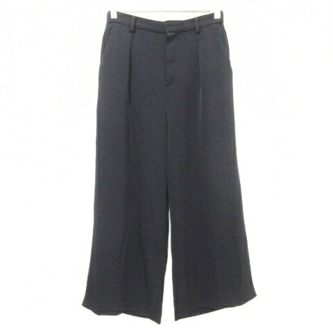 【中古】ユニクロ UNIQLO ワイド タック パンツ スラックス M 紺 ネイビー ■GY54 レディース 【ベクトル 古着】 260123ブランドユニクロ UNIQLO表記サイズM実寸サイズウエスト：66-84cm　もも幅：30cm　裾...