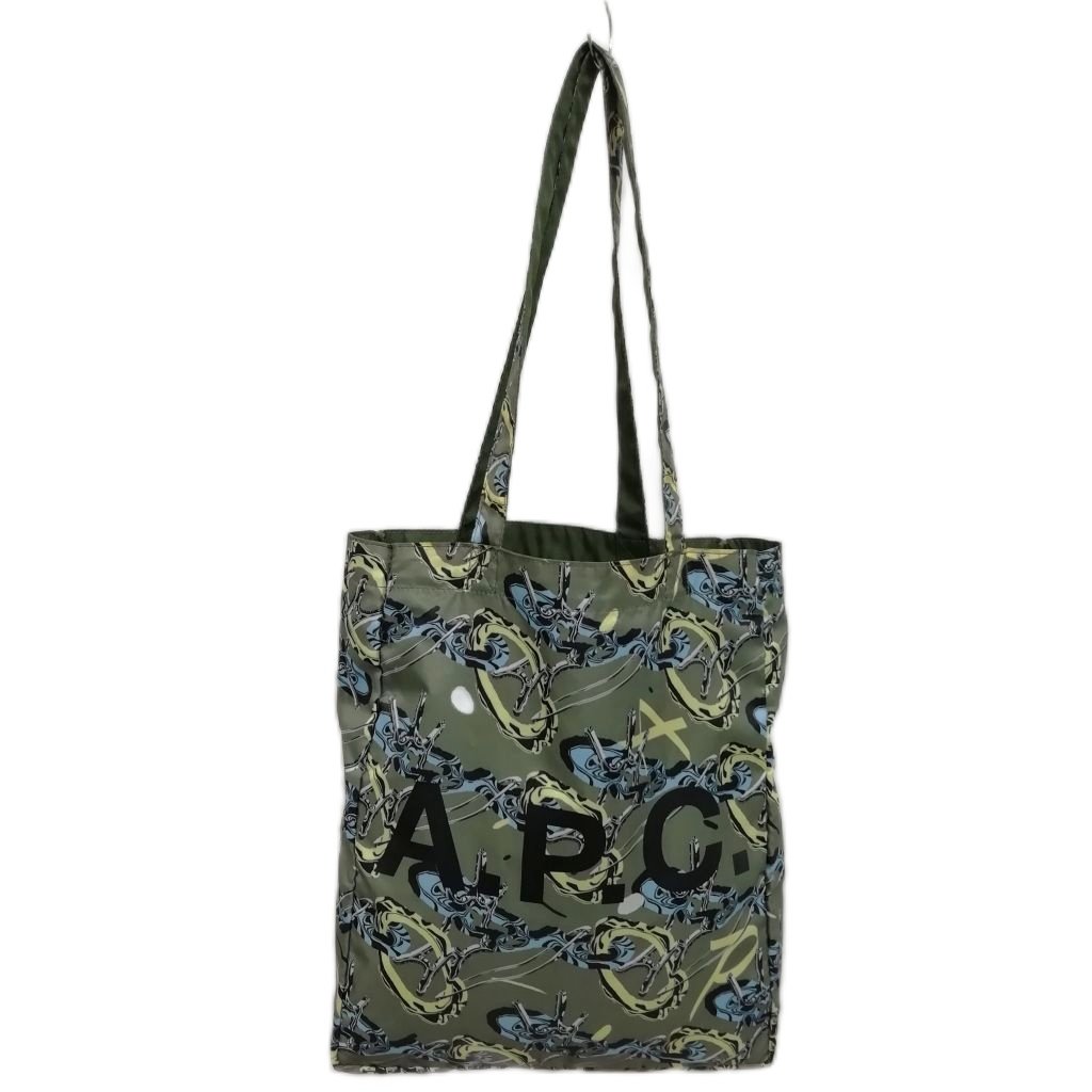 【中古】アーペーセー A.P.C. TOTE LOU REVERSIBLE 24P リバーシブル トートバッグ 総柄 プリント ロゴ カーキ メンズ レディース 【ベクトル 古着】 251221ブランドアーペーセー A.P.C.実寸サイズ持...