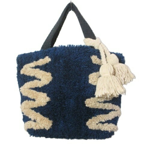 【中古】Lilas Campbell リラキャンベル トートバッグ ハンドバッグ 鞄 タッセル ネイビー ベージュ /X レディース 【ベクトル 古着】 260303実寸サイズ持ち手の長さ：31cm　ヨコ：30cm　タテ：22cm　マチ：1...