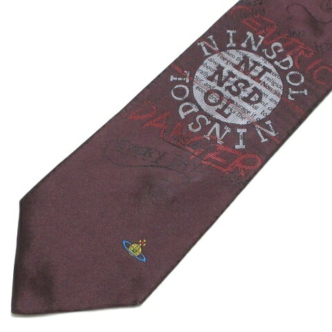 【中古】ヴィヴィアンウエストウッド Vivienne Westwood ACCESSORIES ネクタイ レギュラータイ シルク オーブ 刺? ビジネス ボルドー /X メンズ 【ベクトル 古着】 260625ブランドヴィヴィアンウエストウ...
