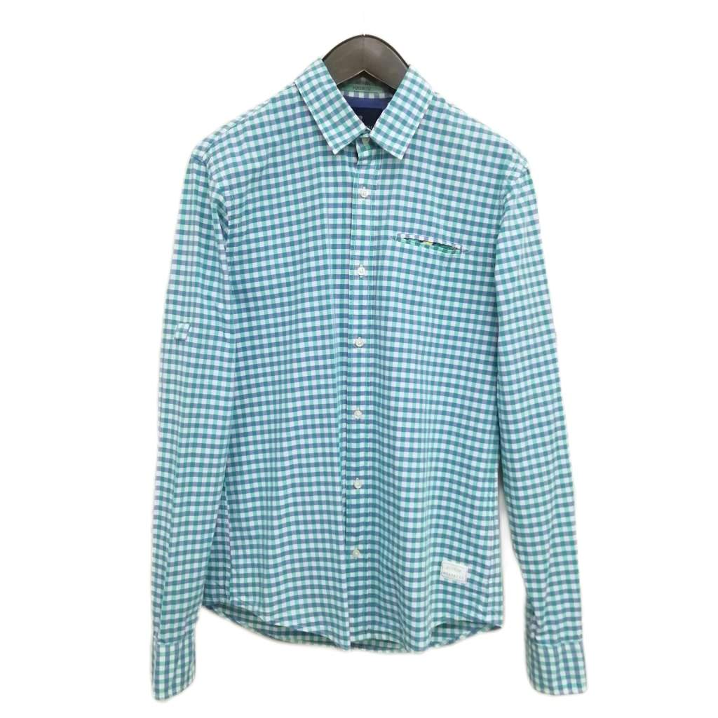 【中古】スコッチ&ソーダ SCOTCH & SODA vacanza ロールアップ チェック シャツ S グリーン ネイビー メンズ 【ベクトル 古着】 260616ブランドスコッチ&ソーダ SCOTCH & SODA表記サイズS実寸サイズ...