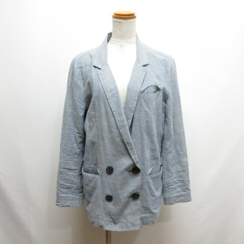 【中古】マウジー MOUSSY シャンブレー テーラード ダブル ジャケット FREE ライトブルー レディース 【ベクトル 古着】 260113ブランドマウジー MOUSSY表記サイズFREE実寸サイズ肩幅：35cm　身幅：49cm　着丈...