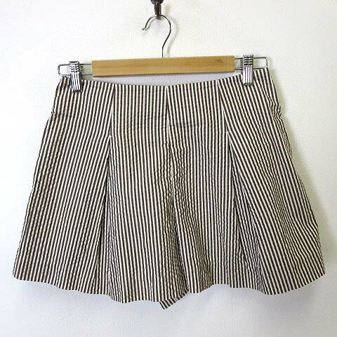 【中古】ジェイ&エムデヴィッドソン J&M Davidson キュロット スカート シアサッカー ストライプ M 10 ブラウン 茶色 ベージュ 国内正規品 レディース 【ベクトル 古着】 220301ブランドジェイ&エムデヴィッドソン J...